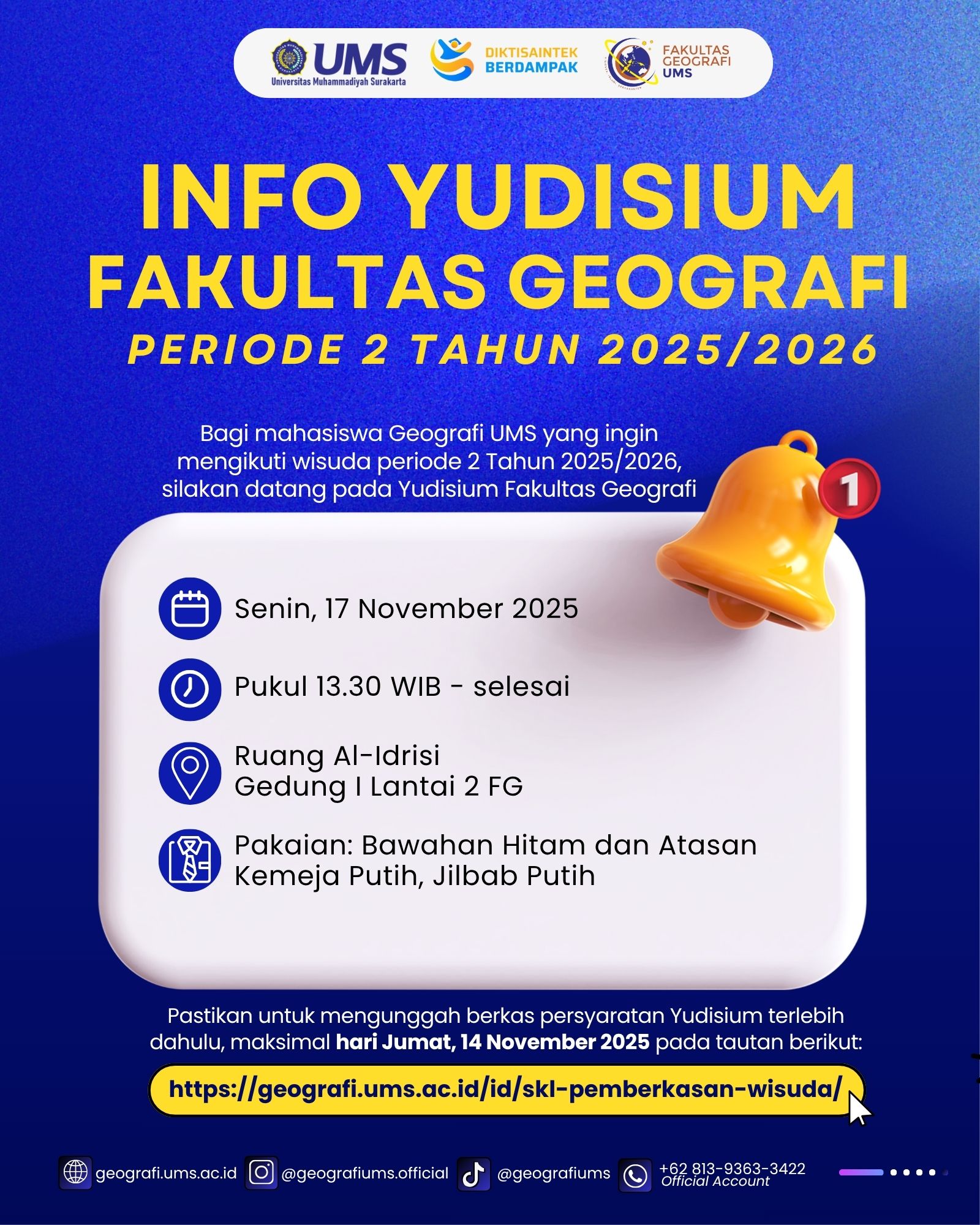 Info Yudisium Fakultas Geografi UMS Periode 2 Tahun 2025/2026